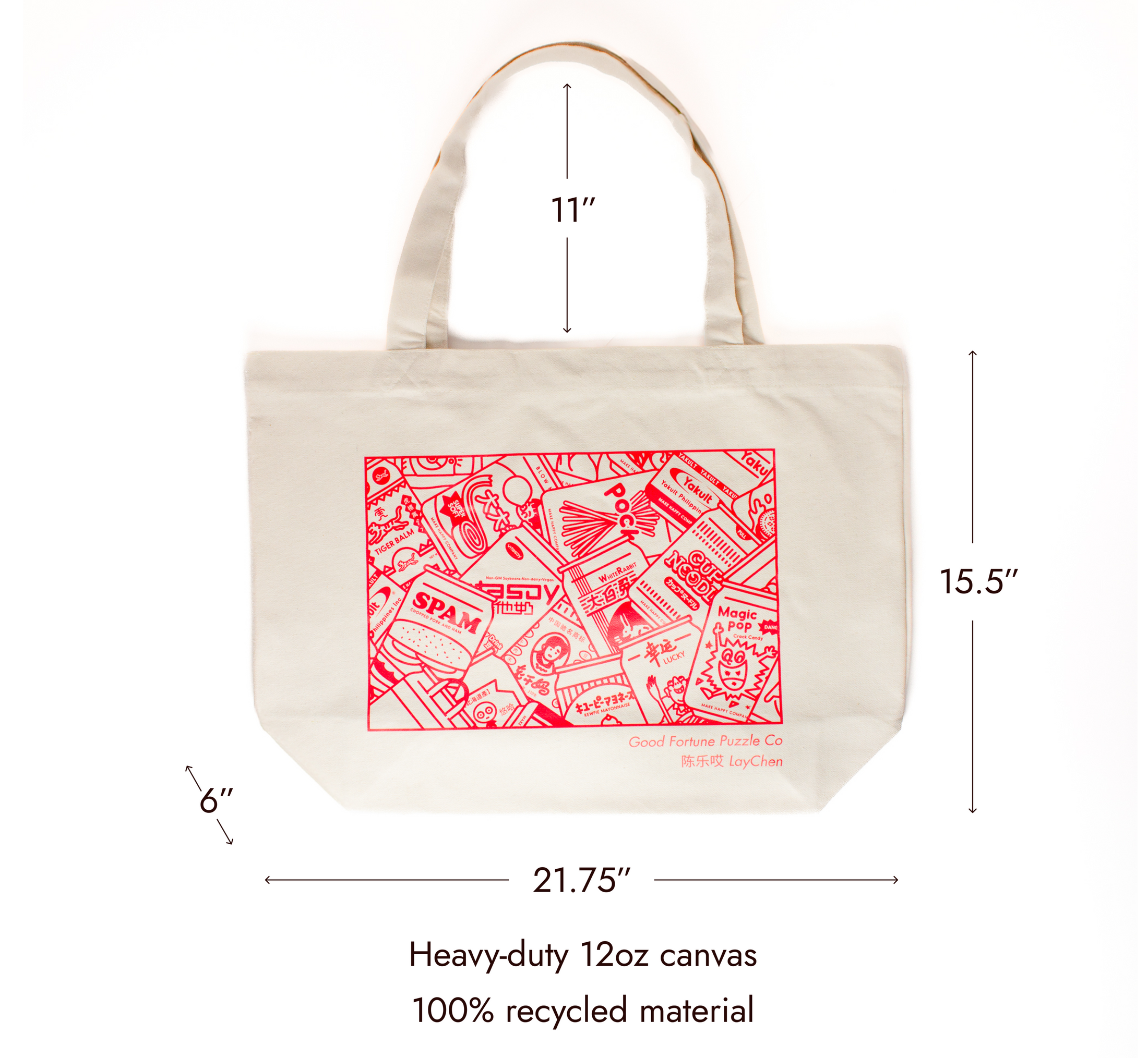 Make Happy Oversized Tote – Good Fortune Puzzle Co